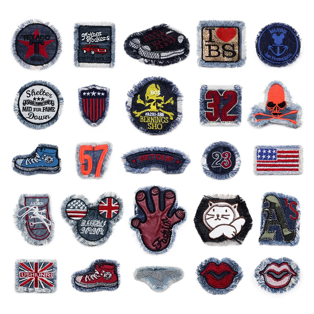 New-Fine-Jeans-Embroidered-Patches-For-Clothing-Sew-On-Appliques-Number ...
