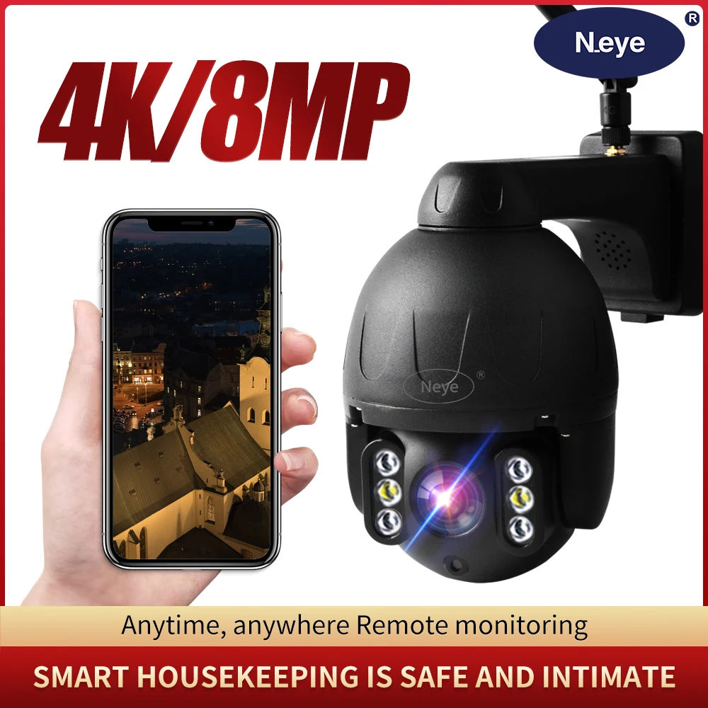 Cámara CCTV 4k de 8mp para exteriores, cámara IP de seguridad con Zoom 5X, con cuerpo de metal a ...