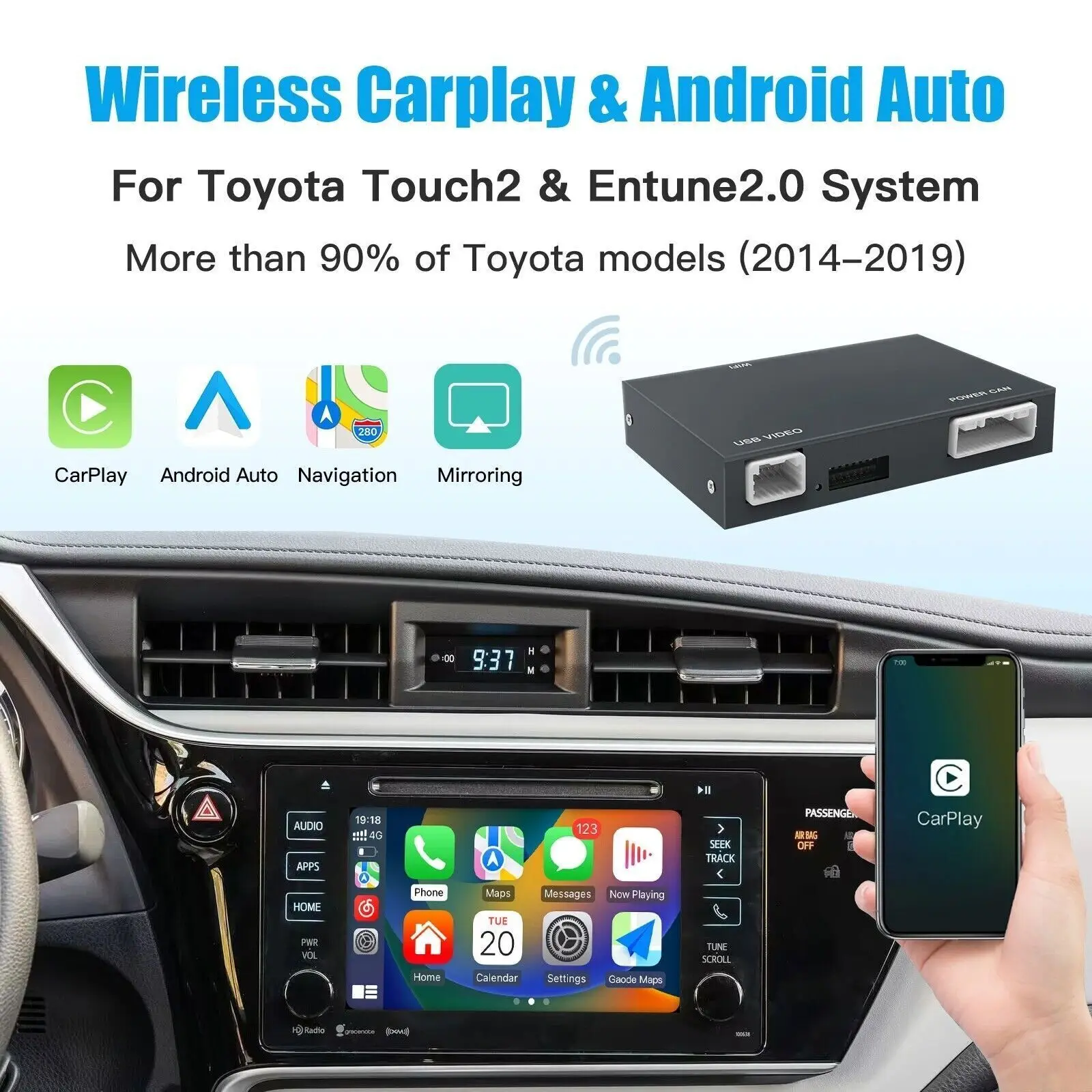 Wireless-Apple-Carplay-Android-Auto-For-TOYOTA-Touch-2-Entune2-0 ...