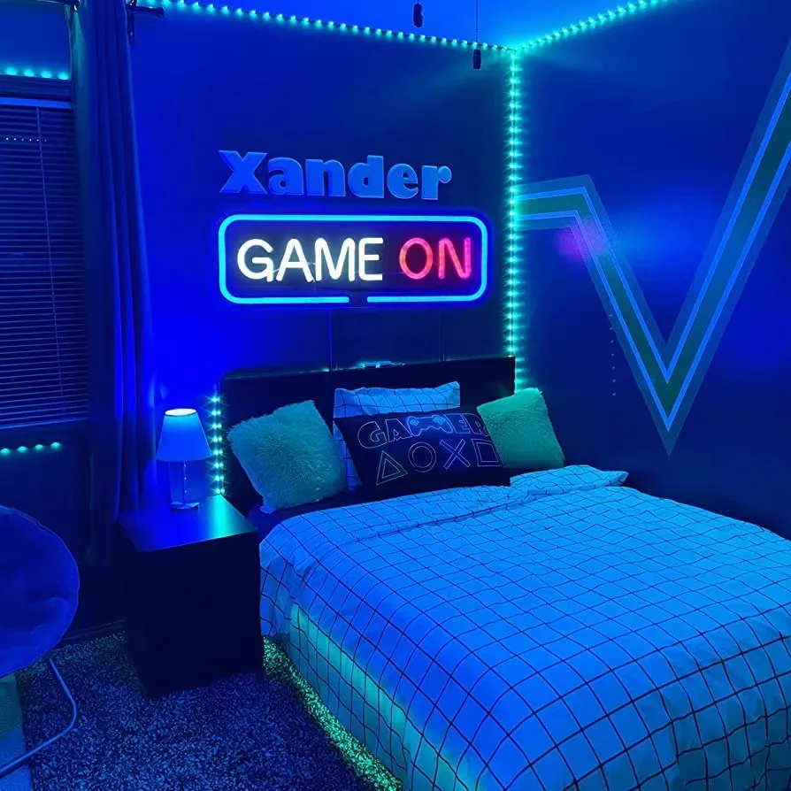 LED-Icon-Game-ON-Neon-Light-Sign-Control-Decorative-Lamp-Lights-Game ...