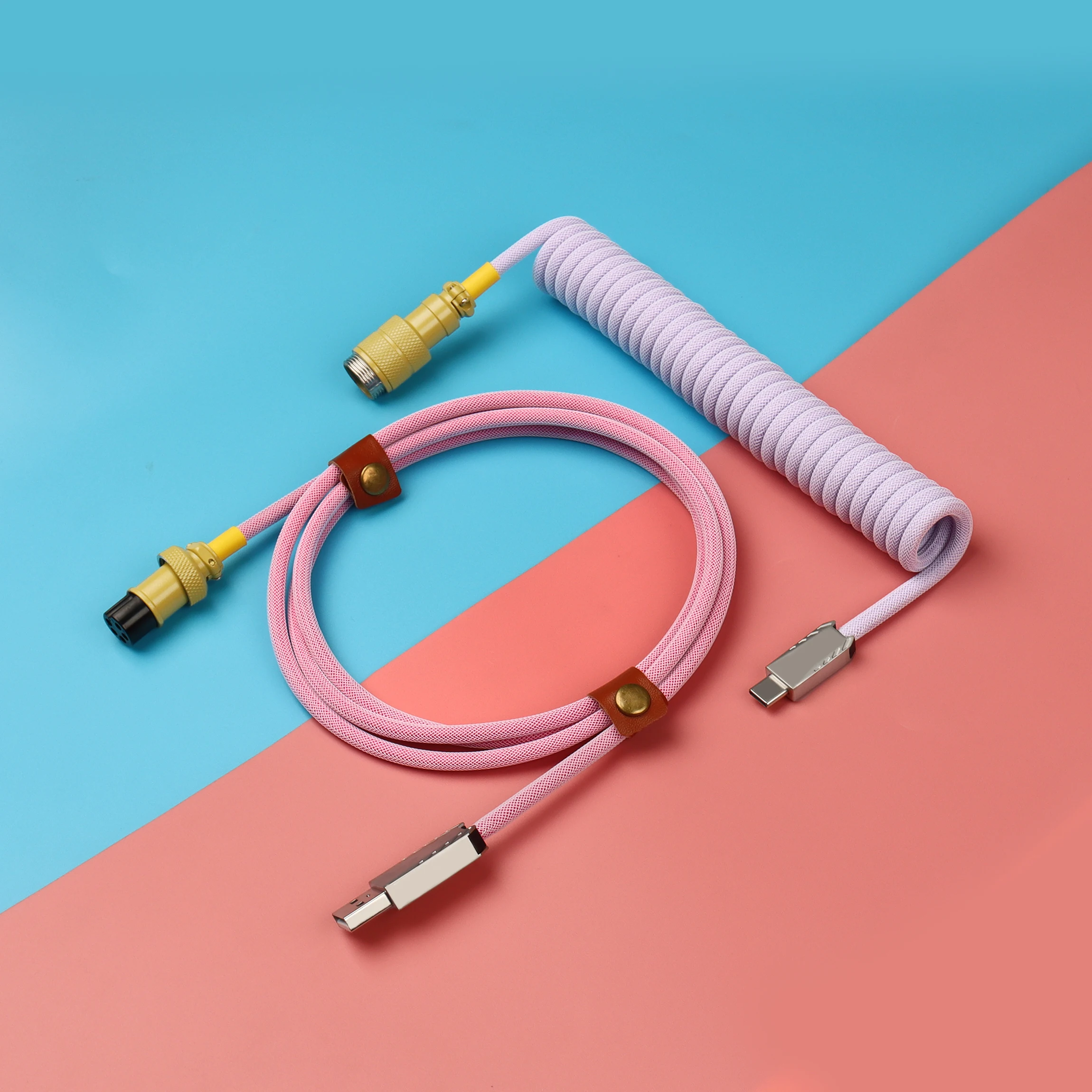 USB-A-to-USB-C-Coiled-Aviator-Cable-Gx16-USB-C-Keyboard-Spiral-Cable-Pc ...