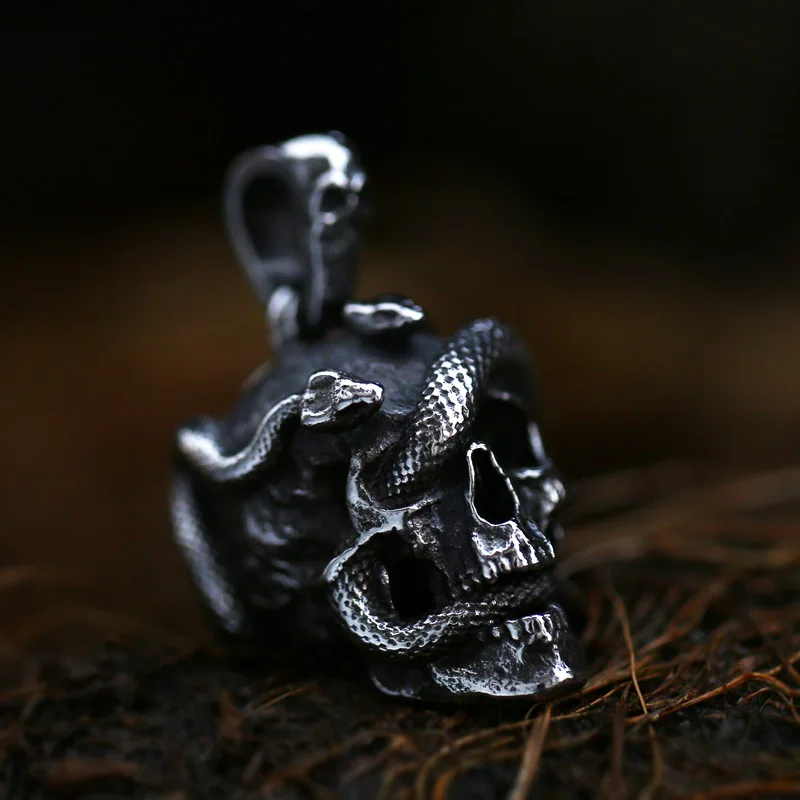 BEIER 2022 New Special Design Skull Craving Snake Men's Necklace ...