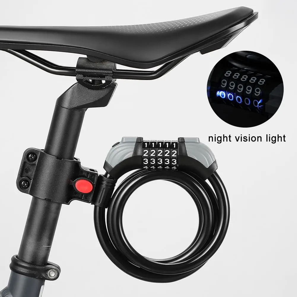 2024-Five-digit-Password-Bicycle-Lock-Mountain-Bike-Thick-Bicycle-Lock ...