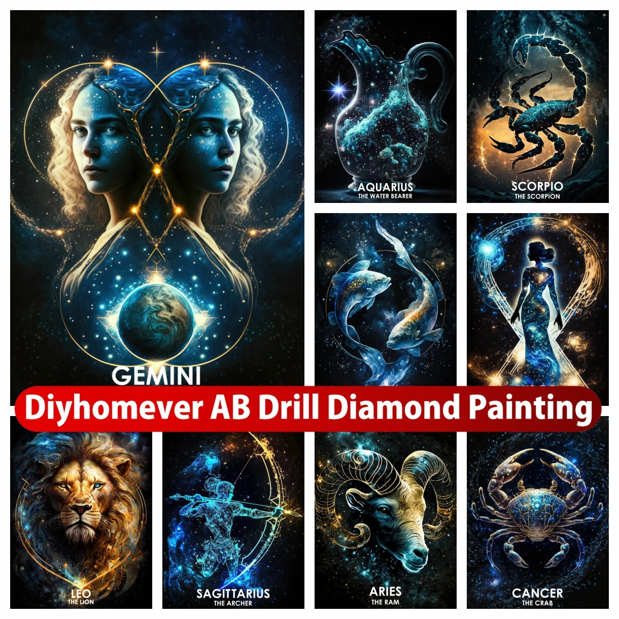 Space-Zodiac-Signs-Constellations-AB-Diamond-Painting-Embroidery-Art ...