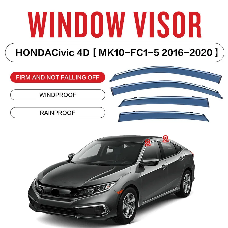 Car-Window-Rain-Cover-Visor-For-Honda-CIVIC-Sedan-MK8-MK9-MK10-2006 ...