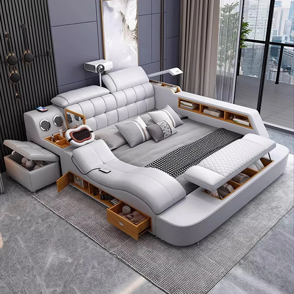 Linlamlim-Luxury-King-Size-Genuine-Leather-Bed-Tech-Smart-Bed ...