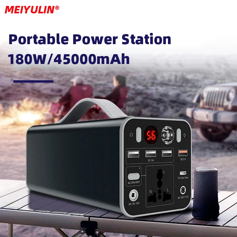 45000mAh Portable Power Station 180W 220V Solar Generator External ...