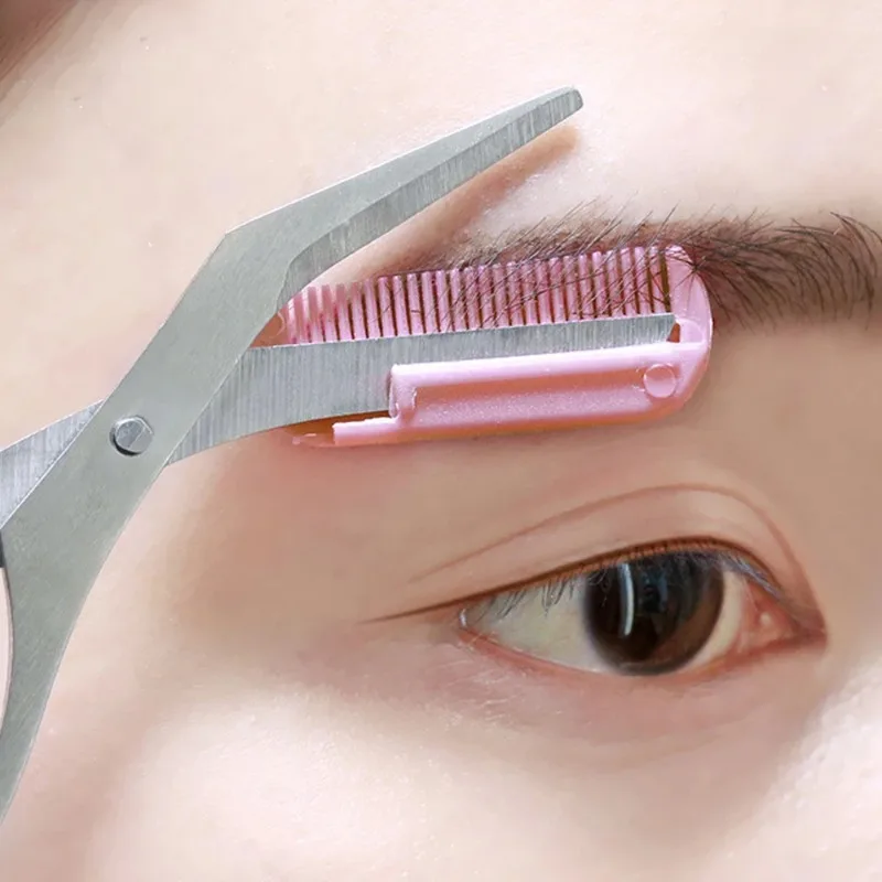 Safe-Eyebrow-Trimmer-Makeup-Eyebrow-Scissors-Anti-Scratch-Trimmer-Blade ...