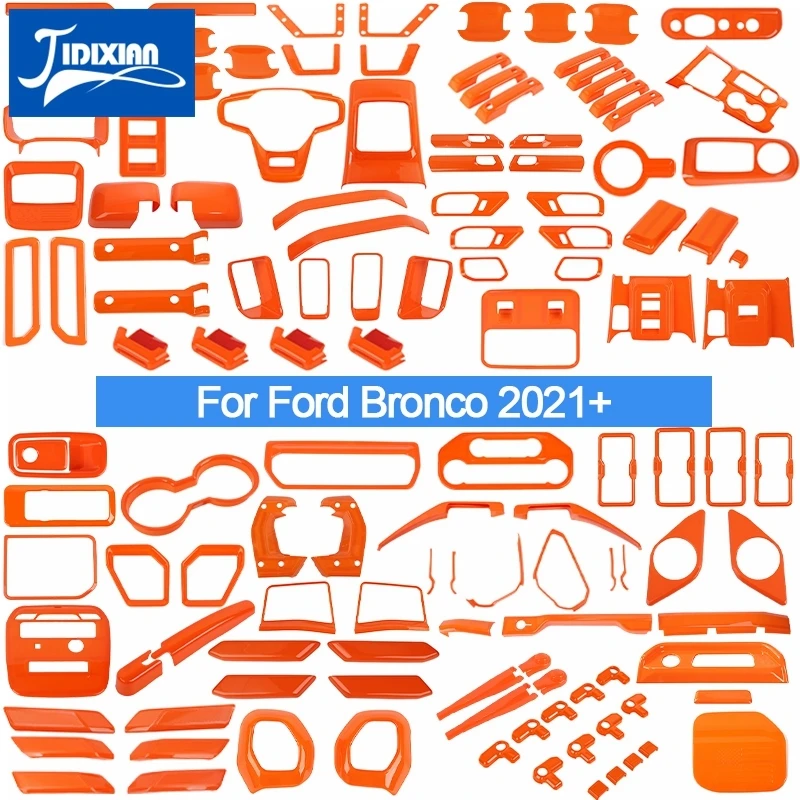 JIDIXIAN Car Orange Gear Center Console Door Interior Exterior ...