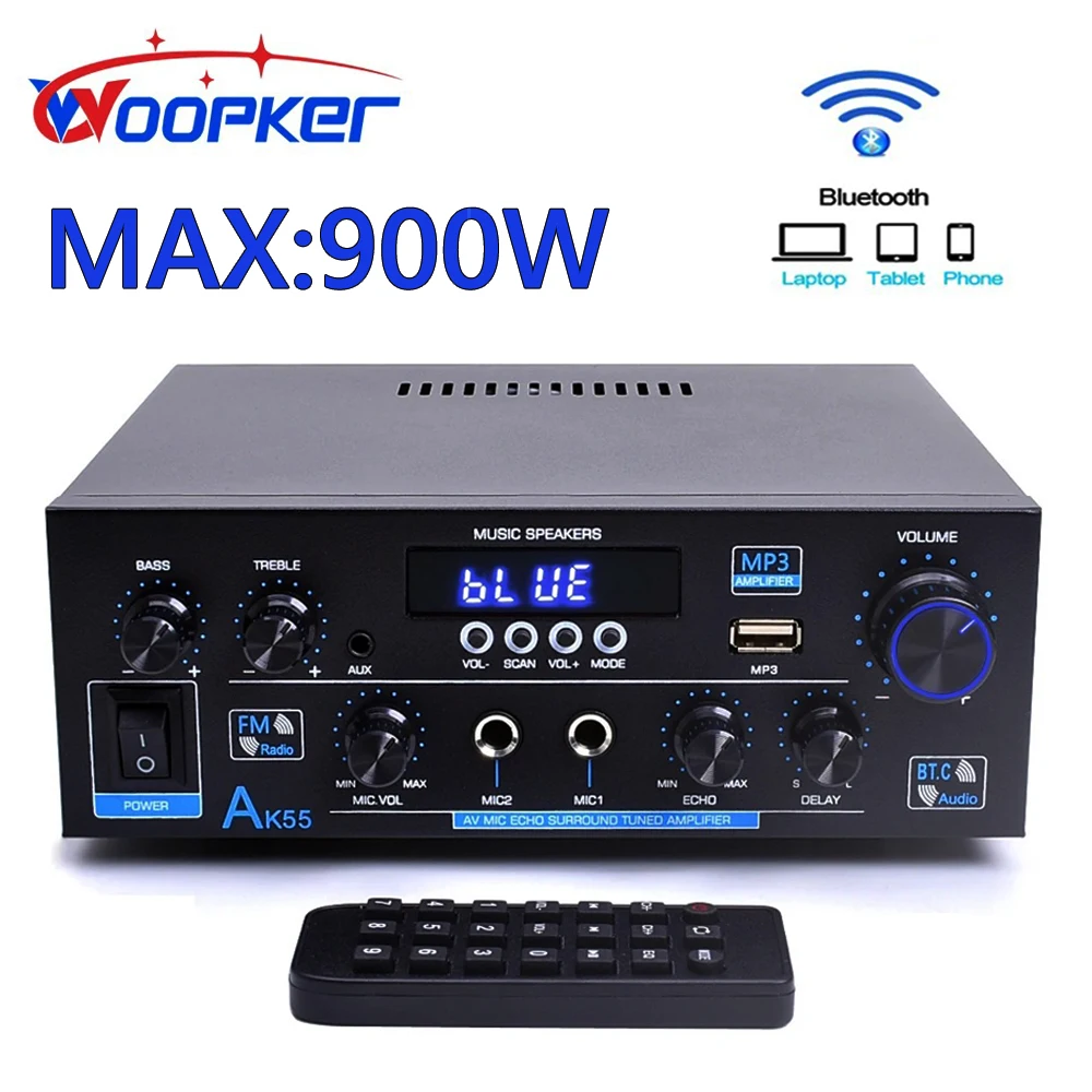 Woopker-Professional-Audio-Amplifier-AK55-HiFi-Bluetooth-5-0-Max-Power ...