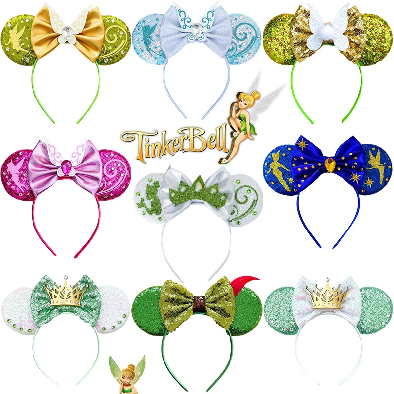 Disney Tinker Bell Headbands For Girls Butterfly Bow Vine Ears Hair ...