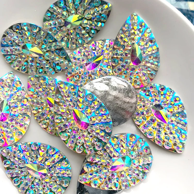 60pcs-20-30mm-Resin-Drop-Rhinestones-Strass-Crystal-Sewing-Accessories ...