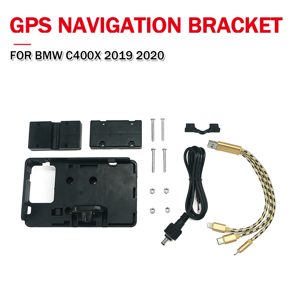 Motorcycle-Mobile-Phone-Navigation-GPS-Plate-Bracket-USB-Charger ...