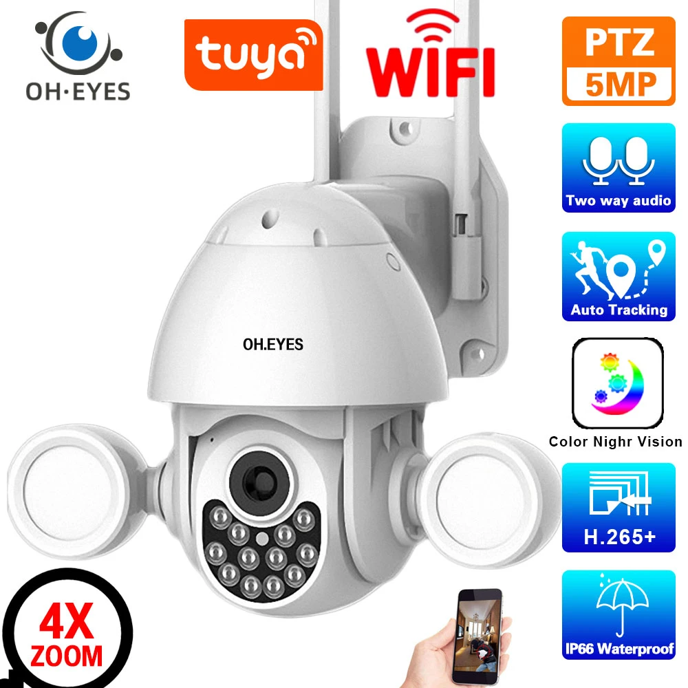 Tuya Smart Cctv 5mp Wifi Ip Dome Camera Outdoor Street 2 Way Audio ...