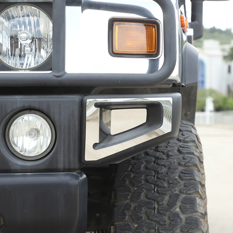 Stainless Silver Exterior Details Car Front Bumper Side Wrap Angle Trim ...