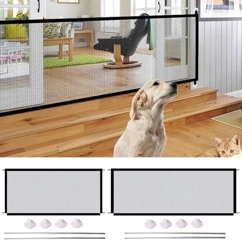 Expandable Nylon Mesh Folding Pet Barrier Indoor Retractable Baby Gate ...