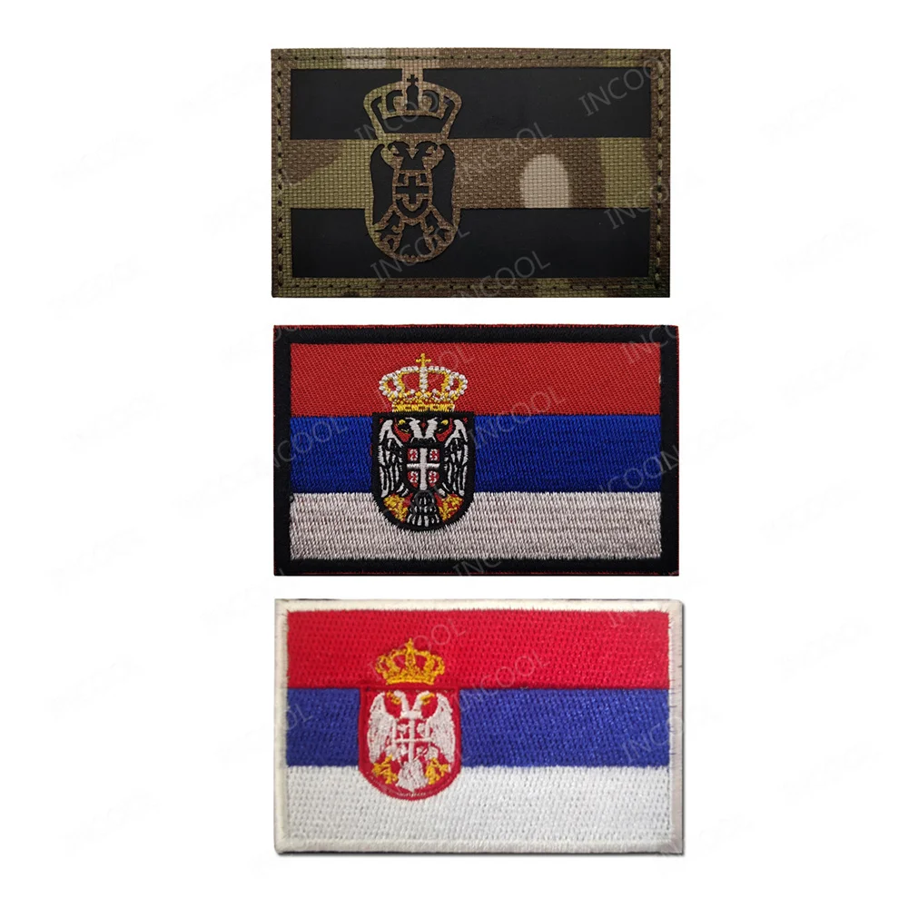 Serbia-Flag-Embroidered-Patches-Tactical-Military-IR-Multicam-Reflective-Serbian-Flags-Emblem ...