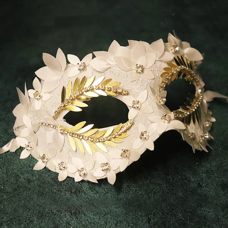 Makeup Masked Mysterious Ball Masks Crystal Leaves Flowers Mask ...