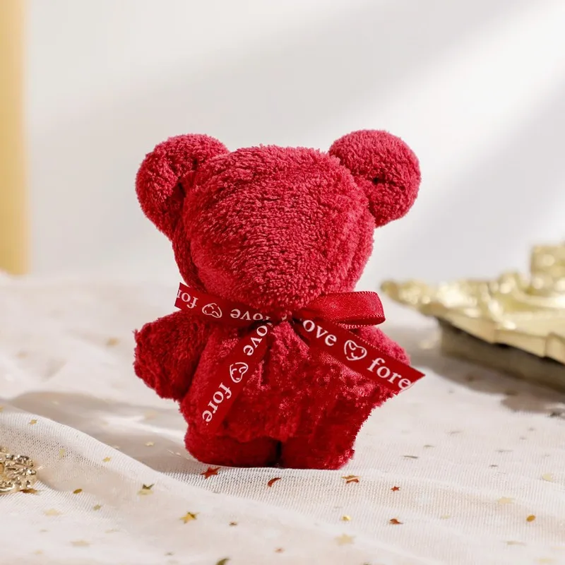 White Teddy Bear With Red Ribbon