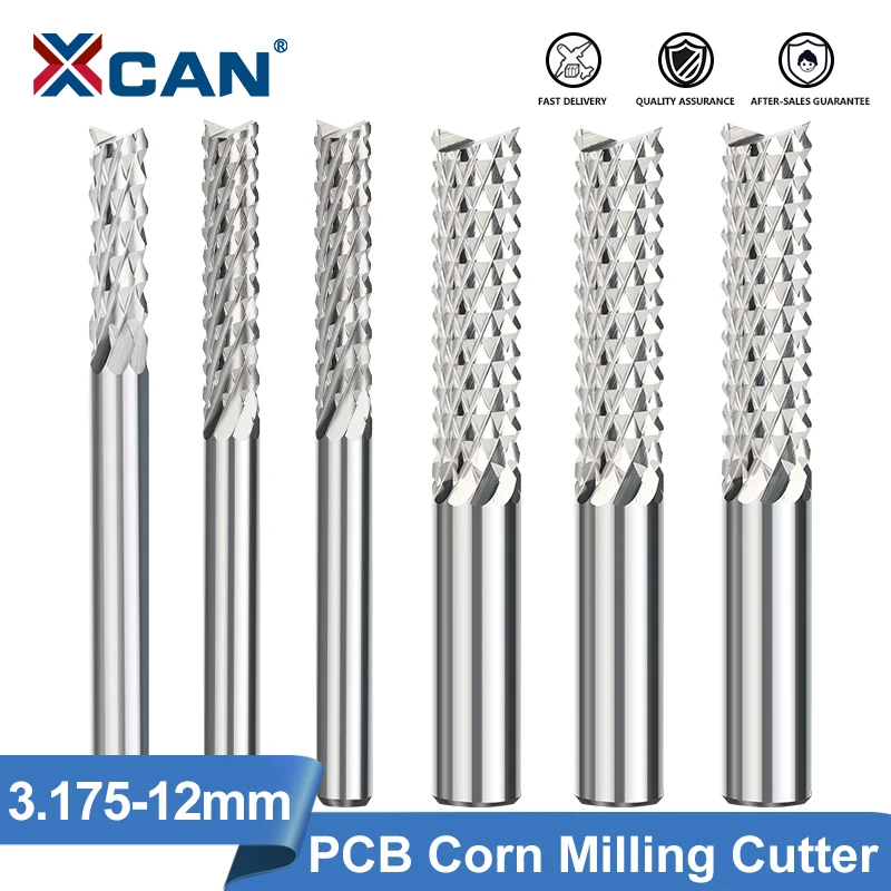 XCAN-Milling-Cutter-3-175-4-6mm-Shank-Corn-End-Mill-CNC-Router-Bit-PCB ...