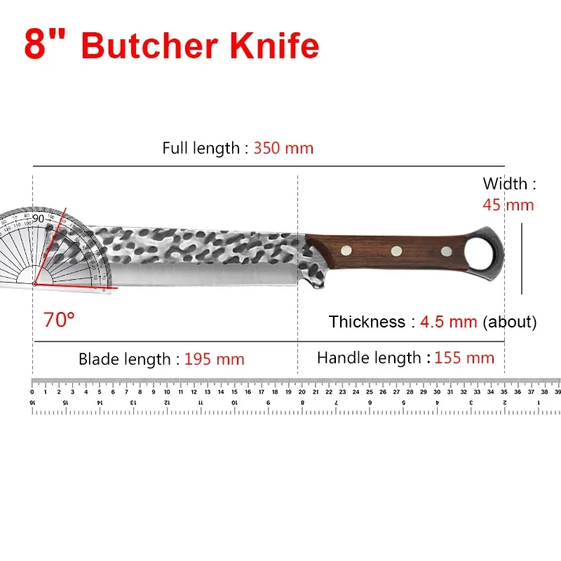 Stainless-Steel-Bone-Chopping-Machete-Butcher-Knife-Hand-Forged-Kitchen ...