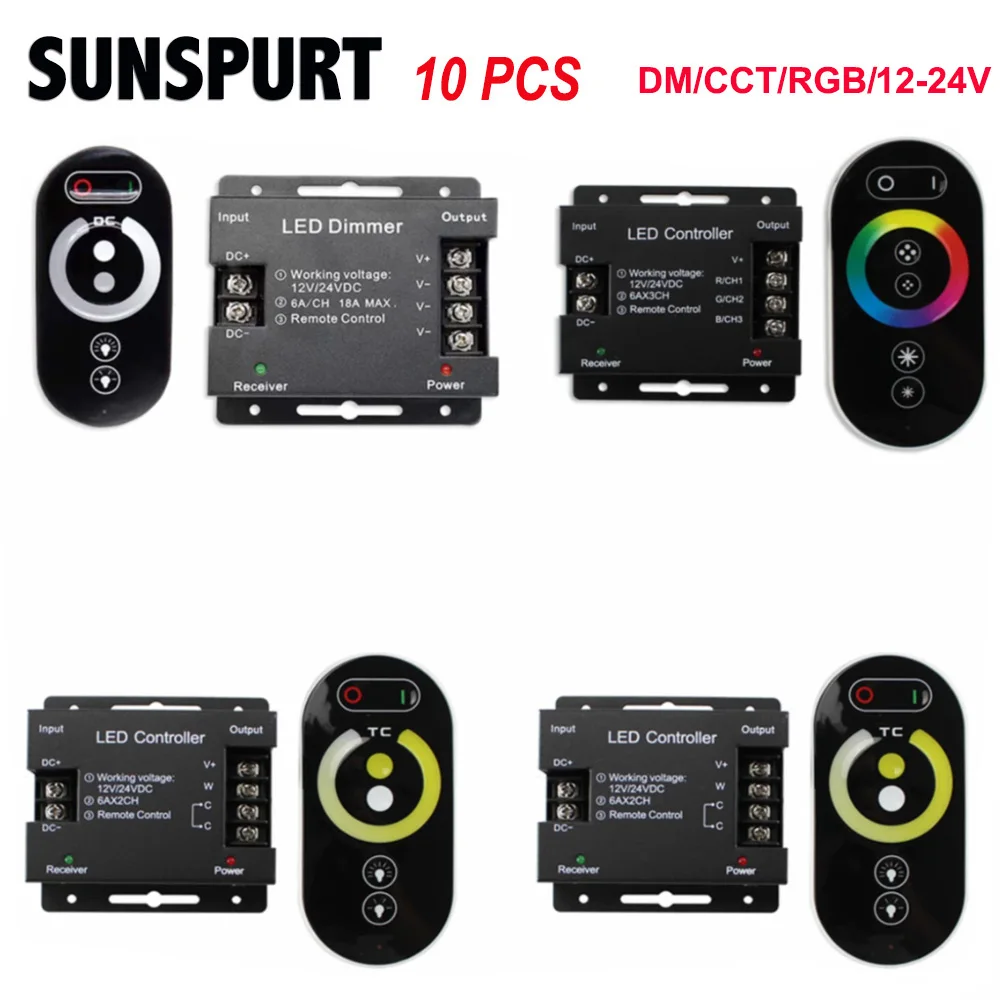 Rgb Led Controller 18a Rf Remote Wireless Control Touch Dimmer For 5050 ...