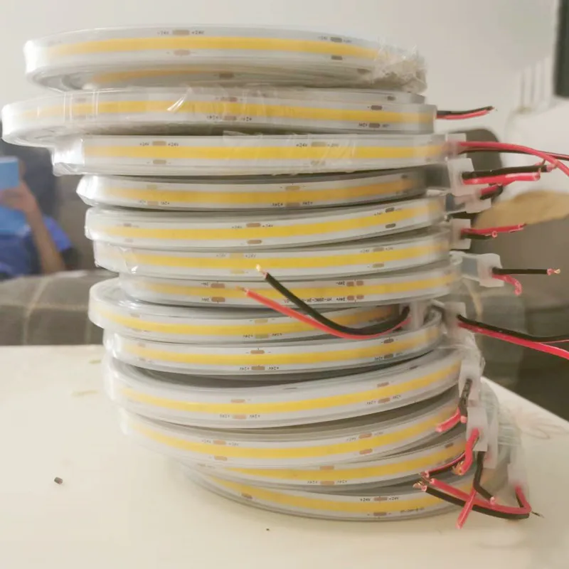 Tira de luces Led UL COB resistente al agua IP68, atenuador de iluminación para el hogar, DC12V ...