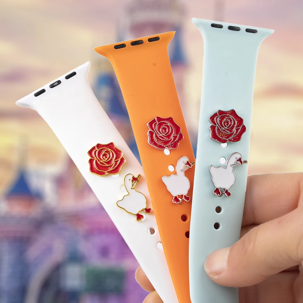 2 PCS Cartoon Fashion Silicone Strap Decorative For Apple Watch Band ...