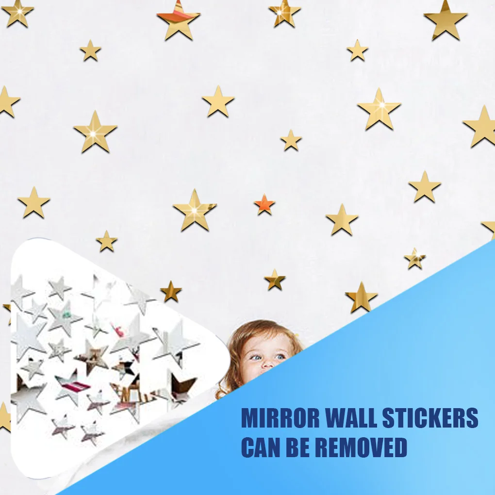 20pcs-set-Star-Shape-Mirror-Stickers-3D-Acrylic-Stars-Mirrored-Decals ...
