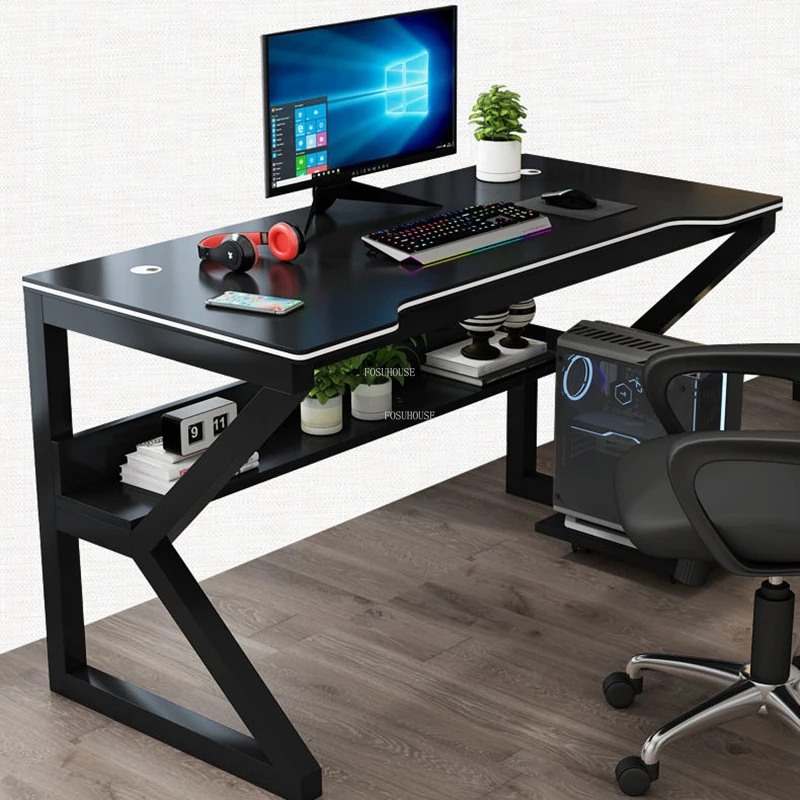 Modern-Wrought-Iron-Computer-Desks-Simple-Office-Furniture-Home-Gaming ...