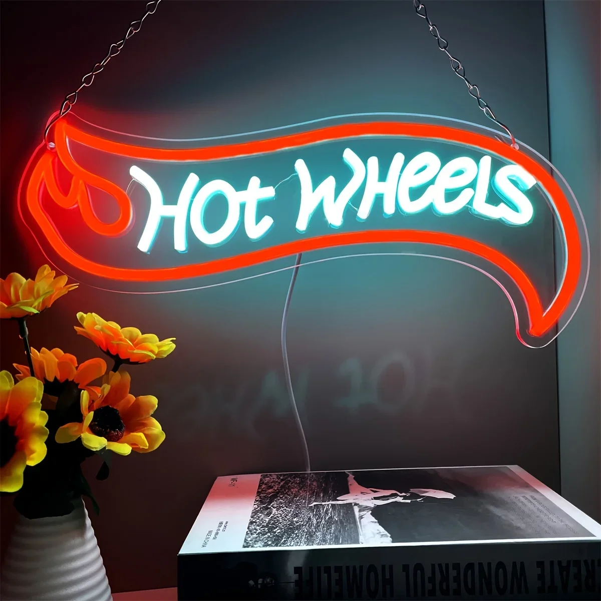 Hot-Wheels-Neon-sign-Neon-Lighting-Wall-Music-Festival-Mood-Light-Bar ...