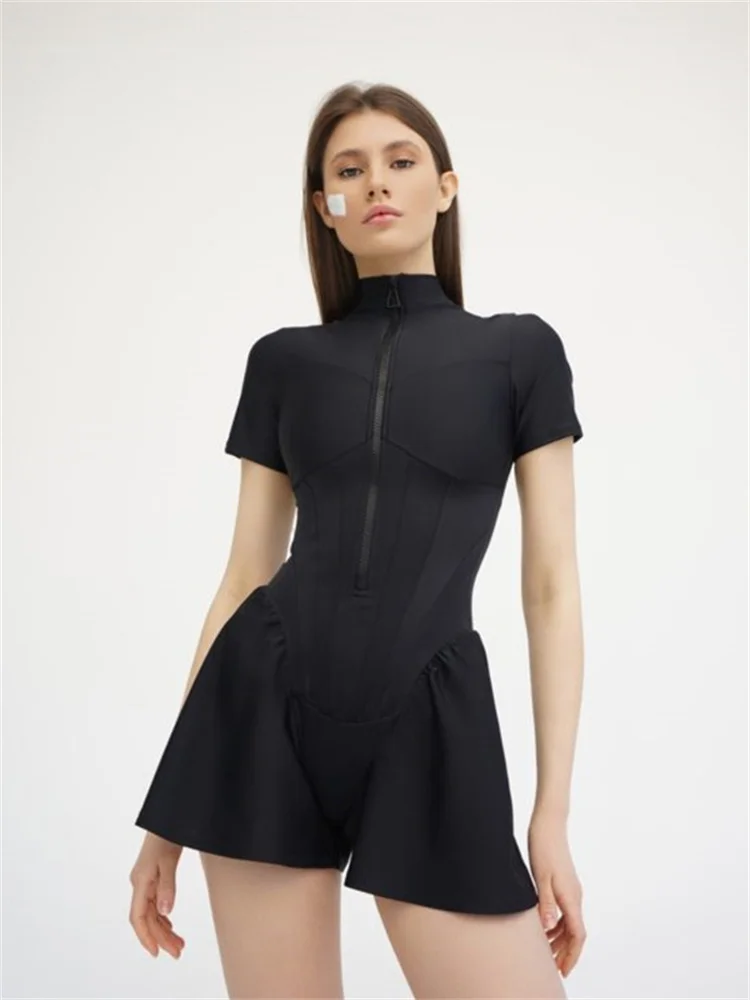 Inwoman-Sexy-Bodycon-Romper-Womens-Jumpsuits-Short-Sleeve-Zipper ...