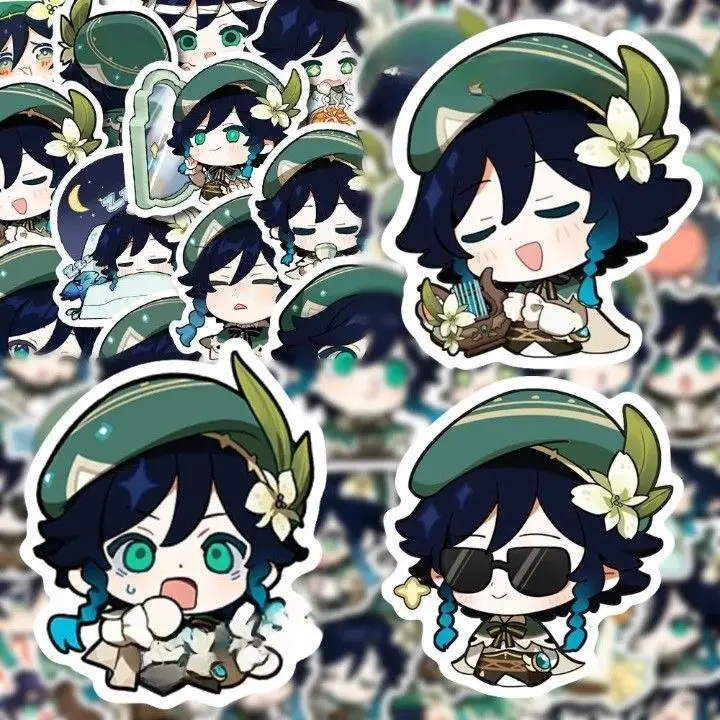 58PCS Anime Genshin Impact Venti Girl Stickers For Laptop Guitar Phone ...