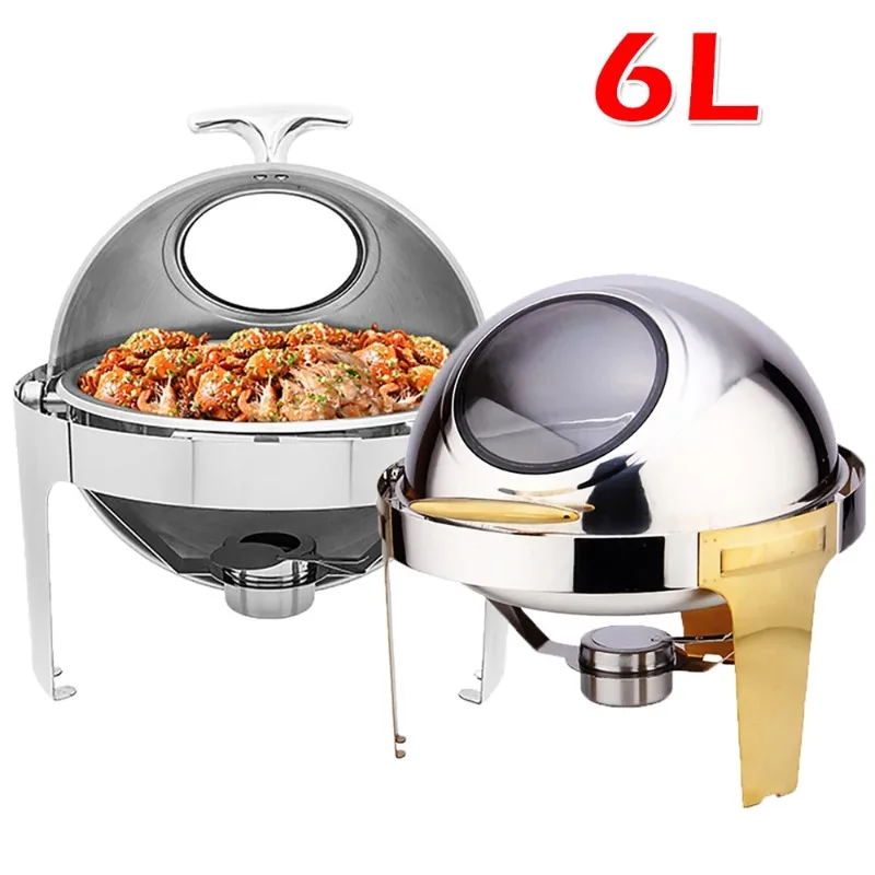 Round-Flip-Top-Visual-Buffet-Stove-Restaurant-Stainless-Steel-Self ...