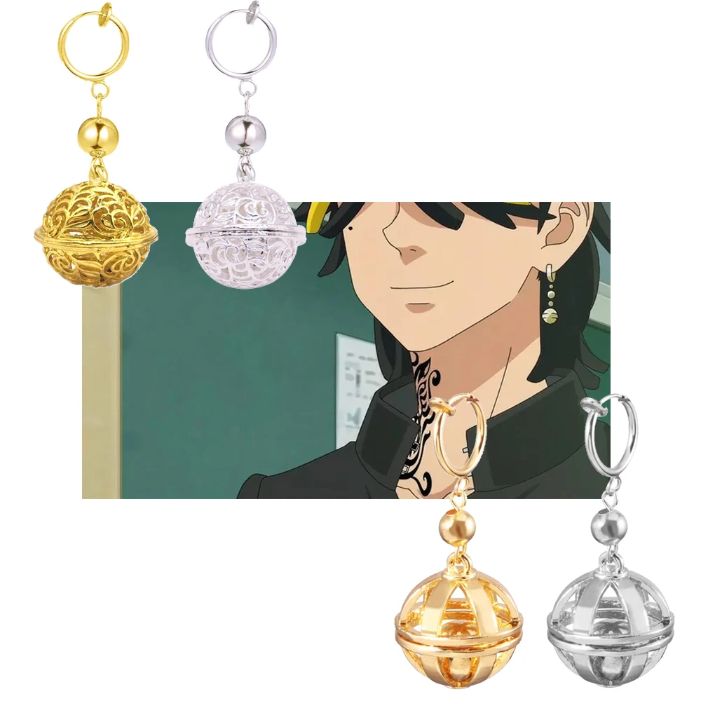 New-Anime-Tokyo-Revengers-Earrings-Hanemiya-Kazutora-Pattern-Bell-Ear ...