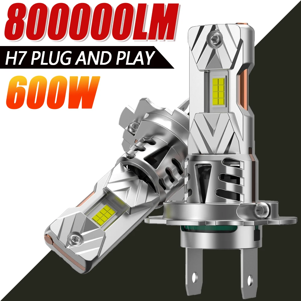 H7 Canbus Turbo Led Lights With Fan 1:1 Mini Size Plug And Play Car ...
