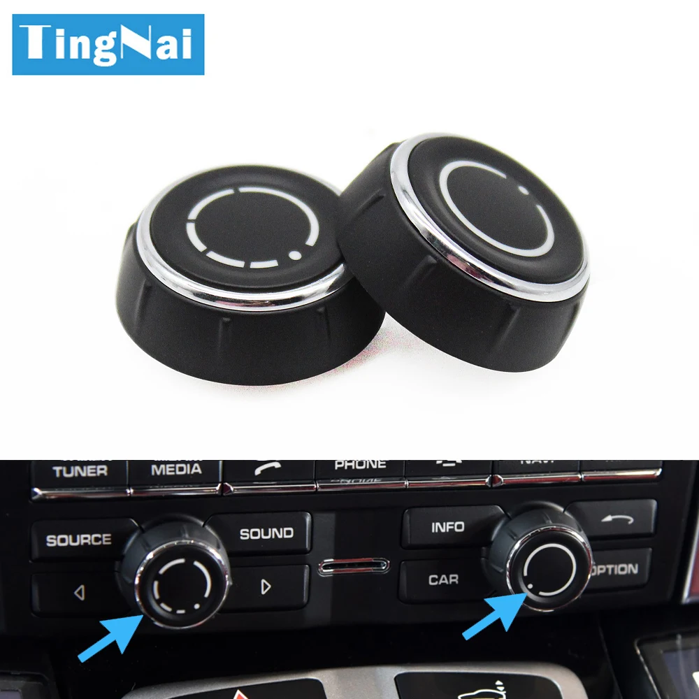 Car Center Console Audio Volume Knob Cover CD Control Switch Button For ...