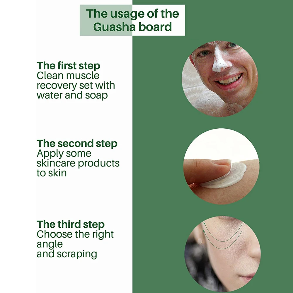 Tapez 3 Masseur De Visage En Jade Naturel Pierre Gua Sha Planche De