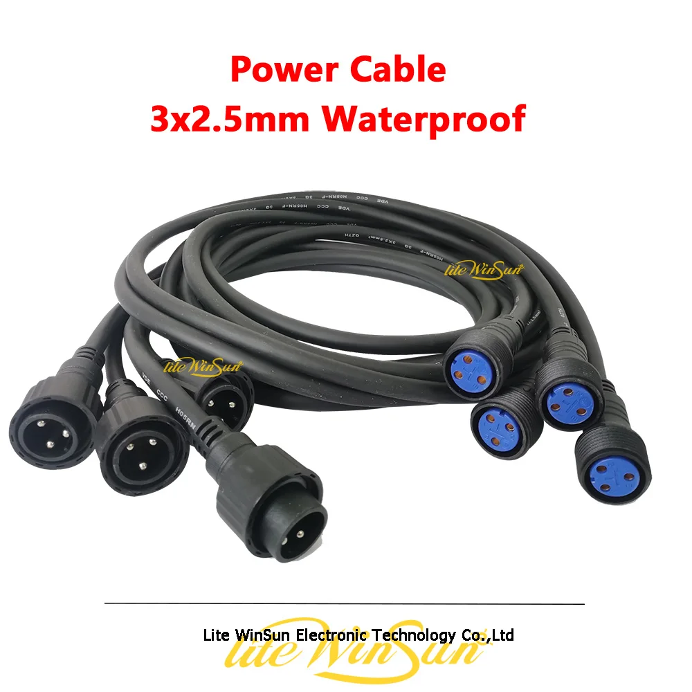 Litewinsune 4pcs Power Cable for Stage Lighting Waterproof Connector 2 ...