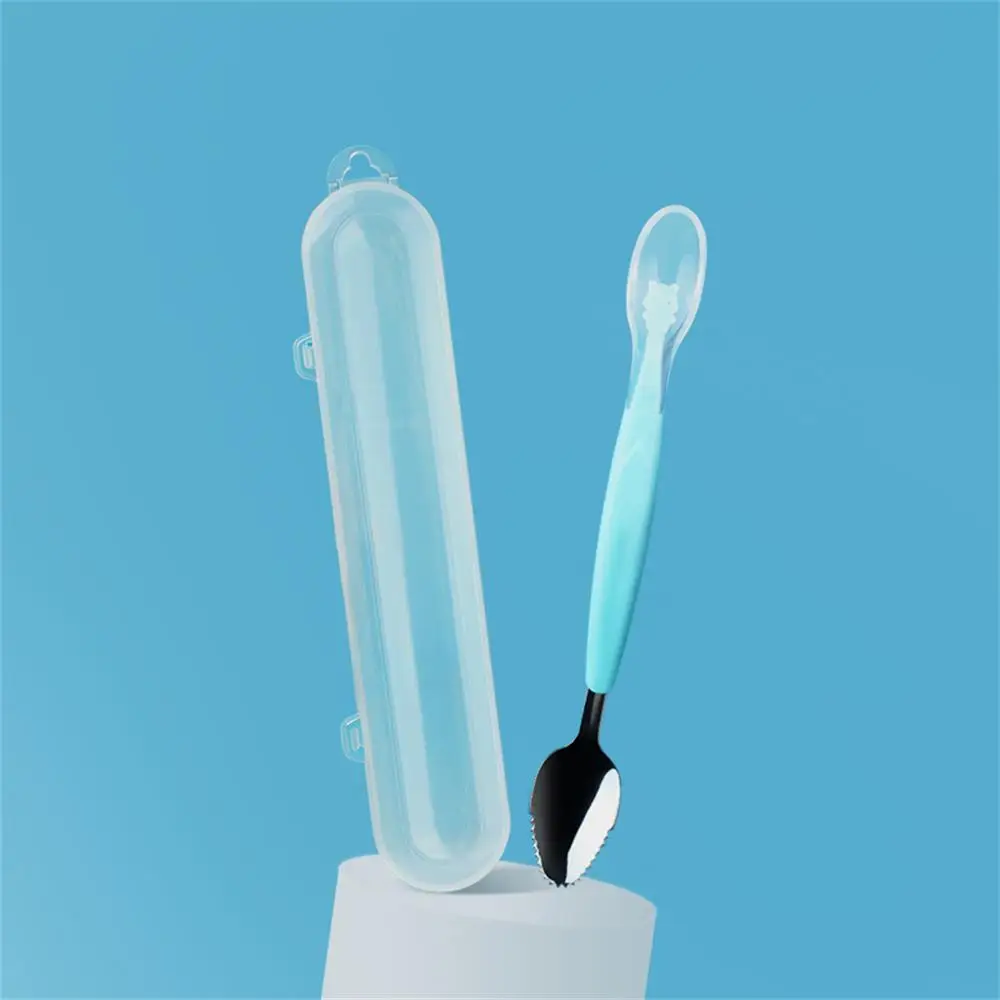 Baby Fruit Scraping Feeding Double Head Scraping Spoon Silicone Soft ...