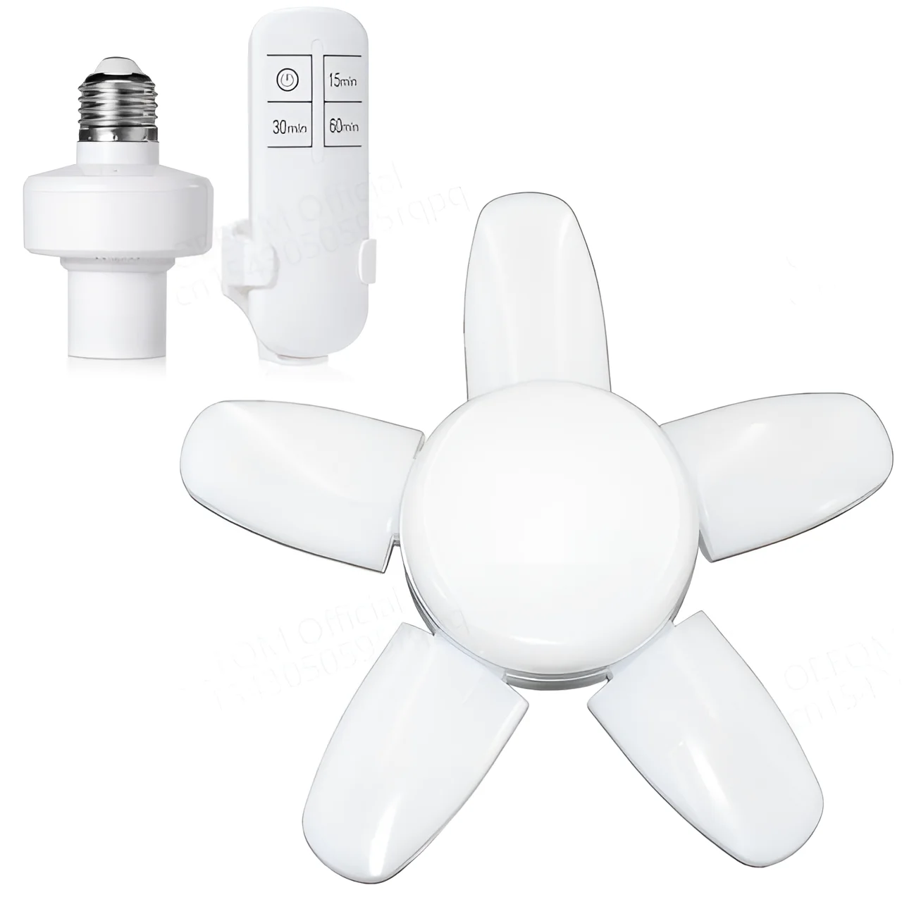 LED Bulb Fan Blade Timing Lamp E27 28W 60W Foldable Led Light Bulb ...