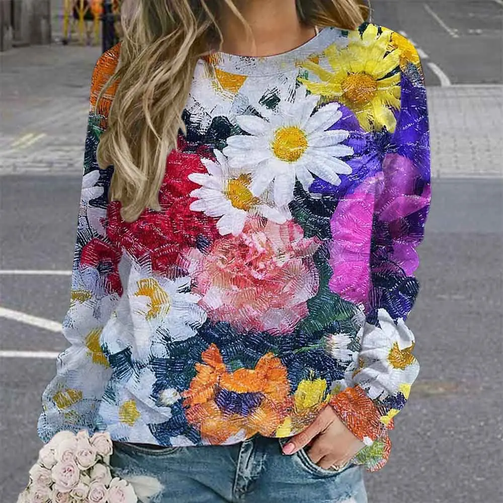 Colorful-Daisy-Sweatshirts-Floral-Flower-3D-Print-Autumn-Women-Hoodies ...