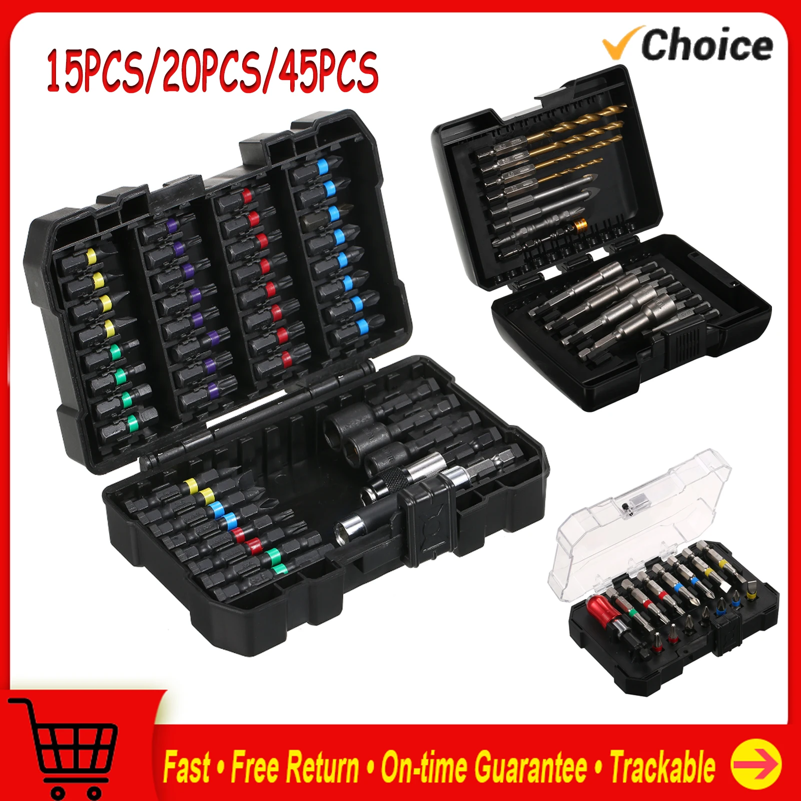 15-20-45PCS-Drill-Bit-Set-Screwdriver-Bit-Impact-Driver-Bit-Set-for ...