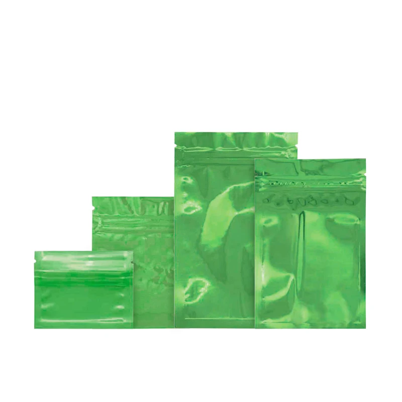 Green Color Pouch Glossy Green Zipper Bag Small Pouch Gift Candy Party ...