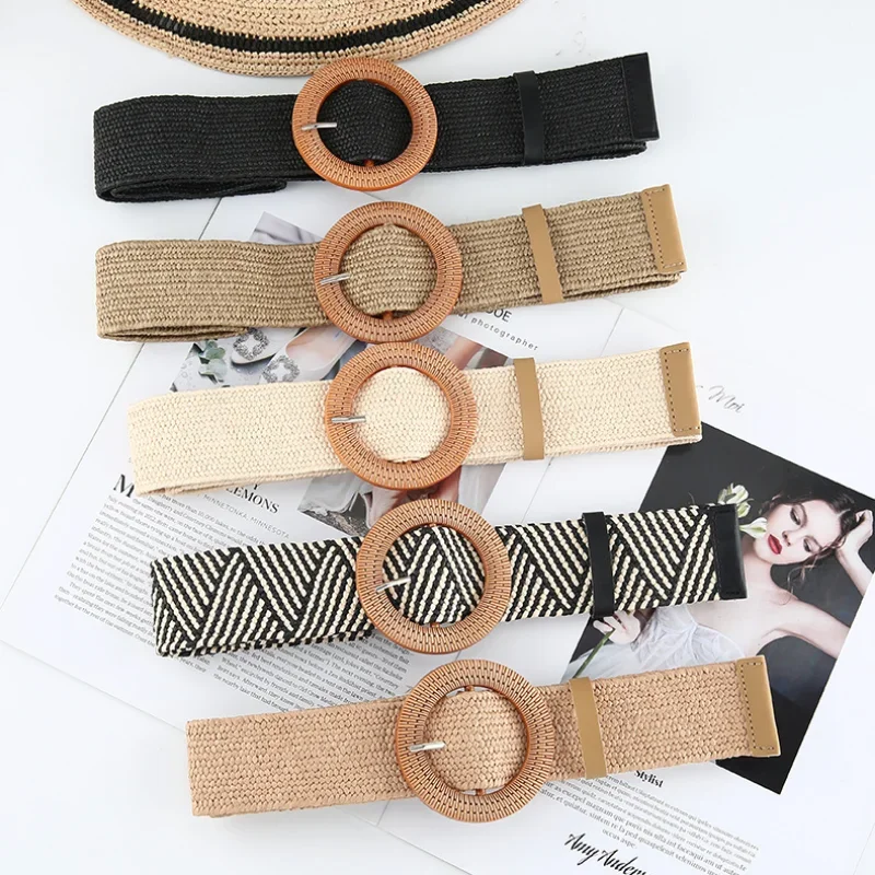 Korean-Style-Fashion-Belts-for-Woman-90cm-Creative-Straw-Plaited-Style ...