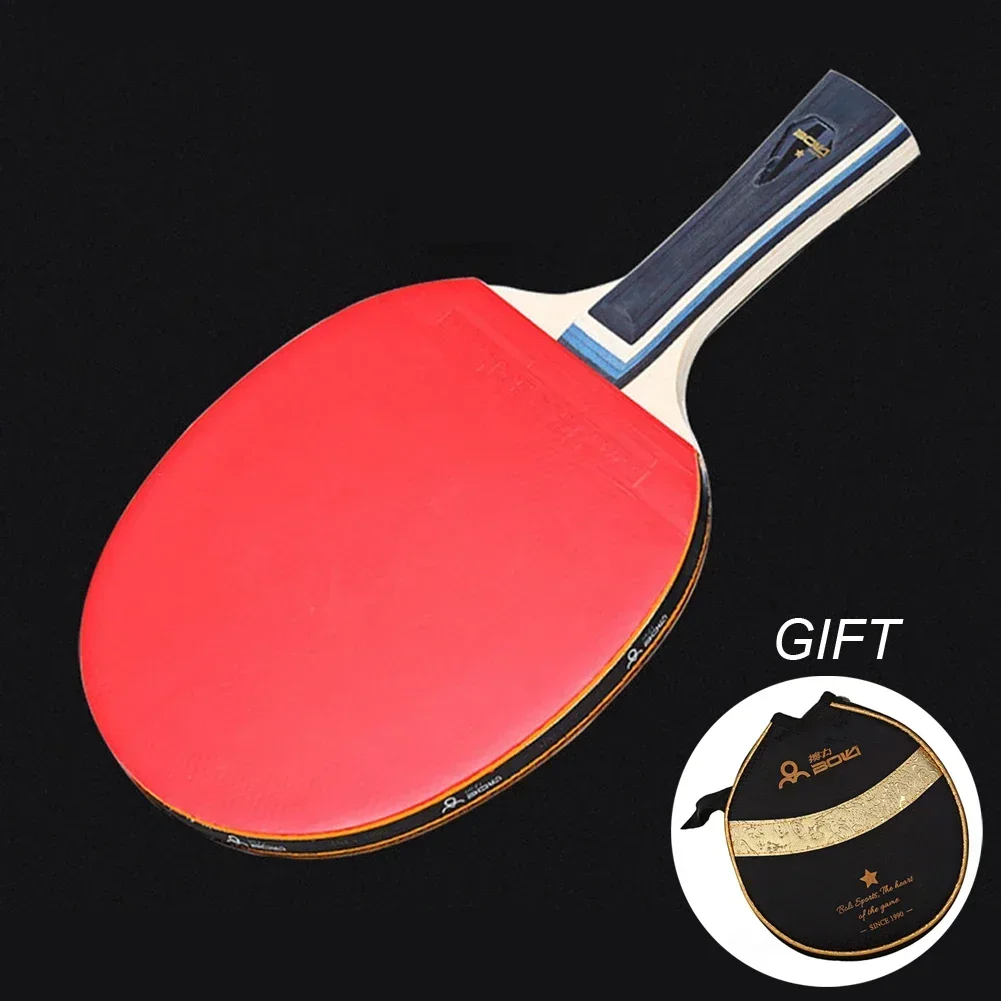 Strong-Spin-Table-Tennis-Racket-7-Ply-Wood-Pong-Bat-Paddle-Long-Handl ...