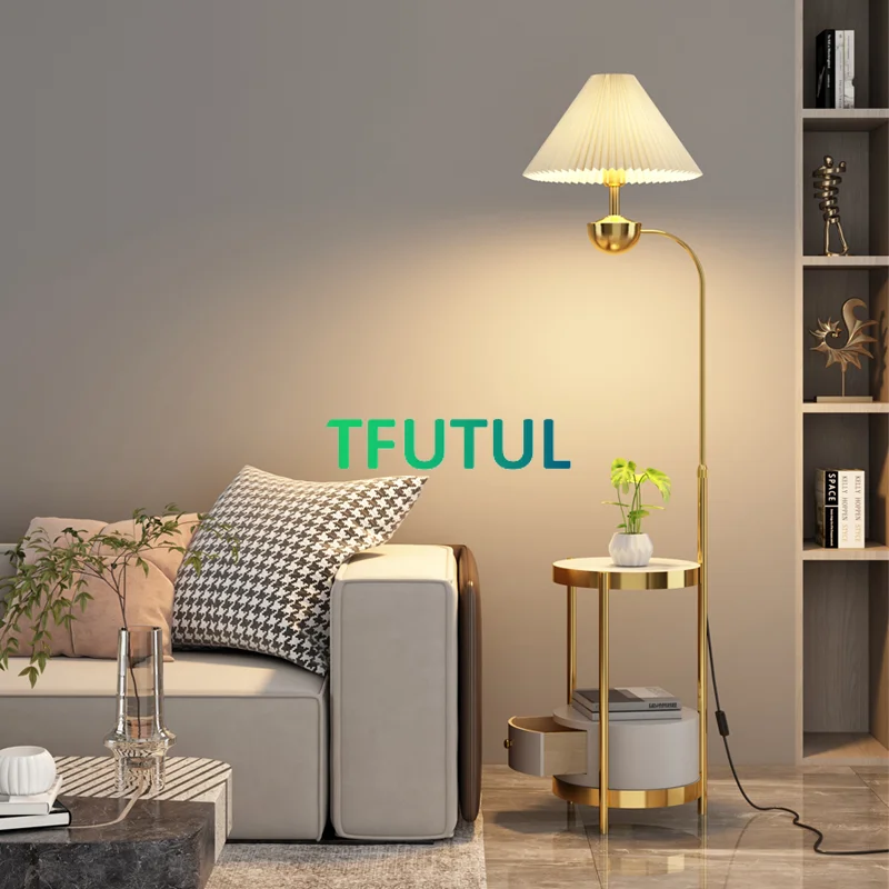 Wireless-Charging-Function-Bedside-Table-Integrated-Design-Floor-Lamps ...