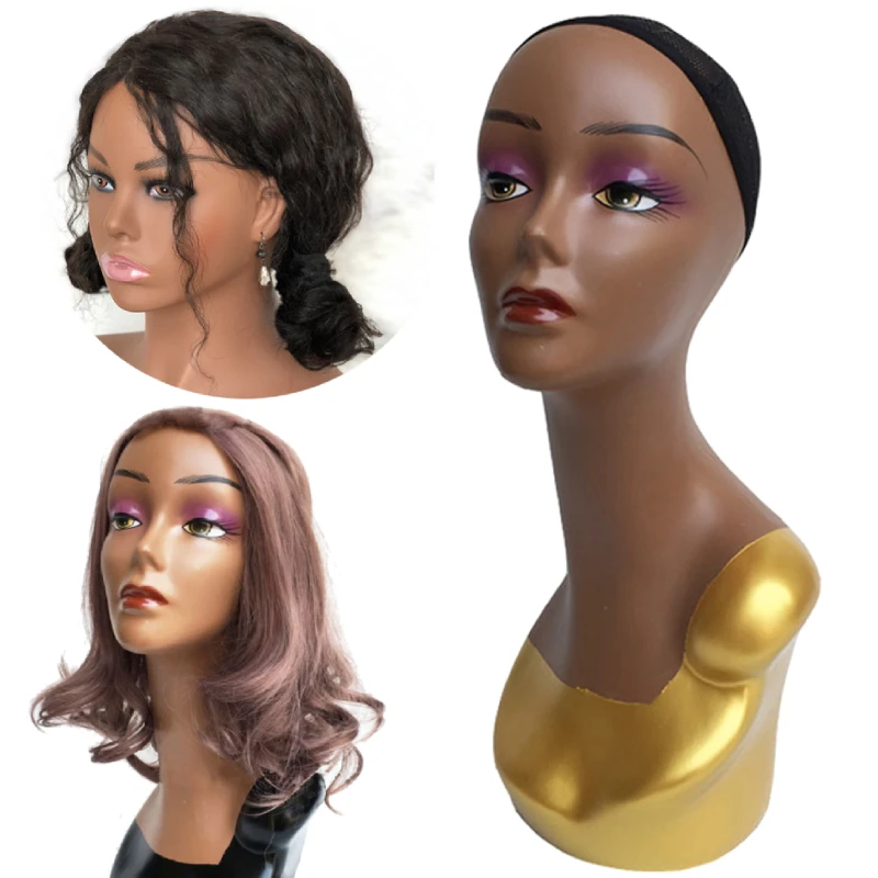 Manikin Head With Shoulder Realistic Female Mannequin Head Bust Wig ...