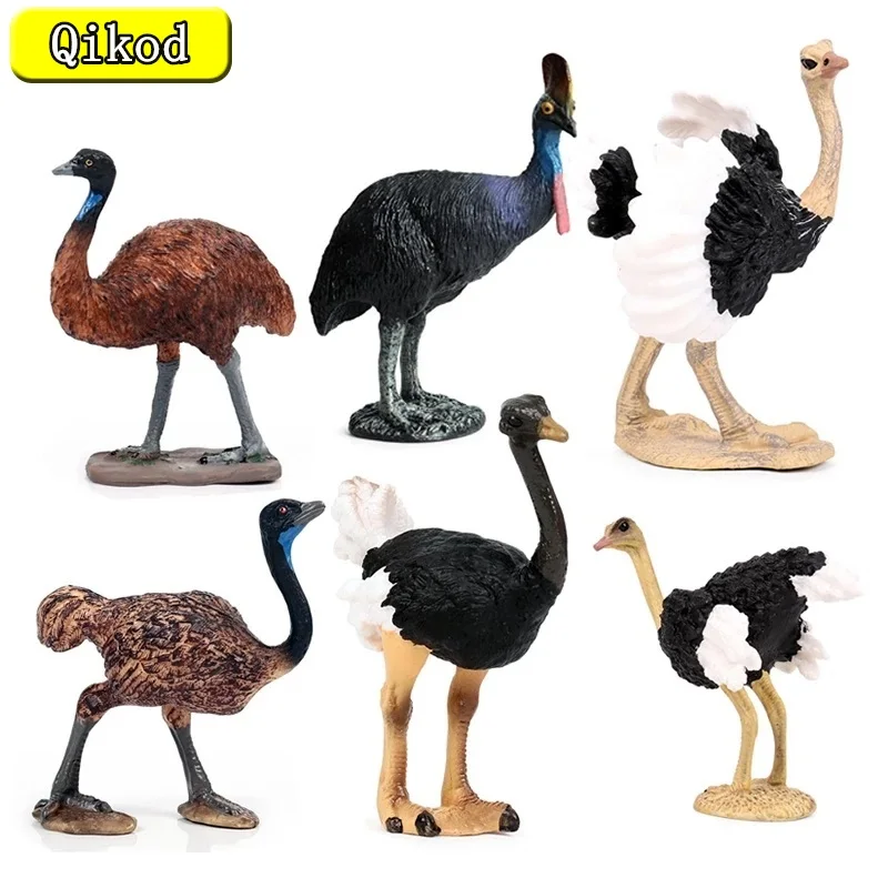 New Simulation Wild PVC Animal Ostrich Cub Model Action Figures ...