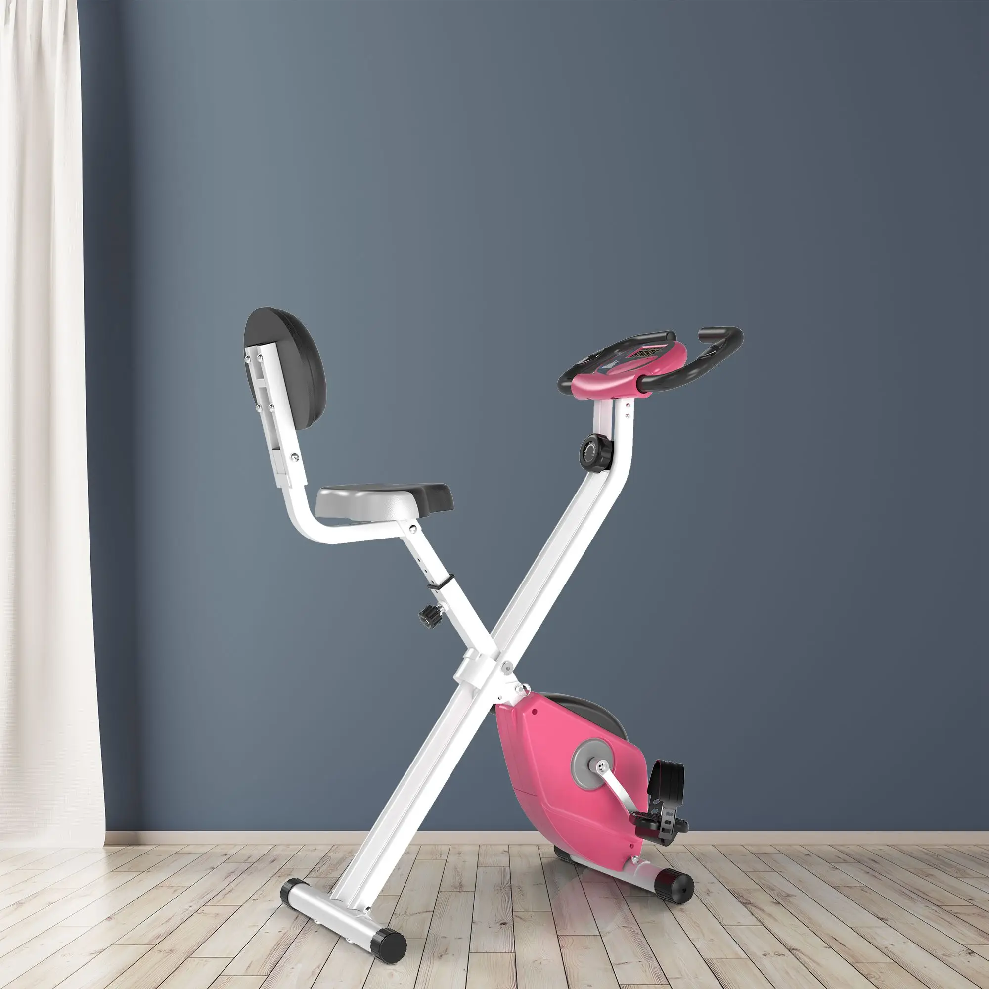 HOMCOM Steel Folding Fitness Exercise Bike, 8 Levels Magnetic Exercise ...